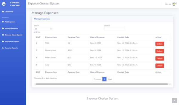 Daily Expense Checker in Python Django - Python Django projects ...