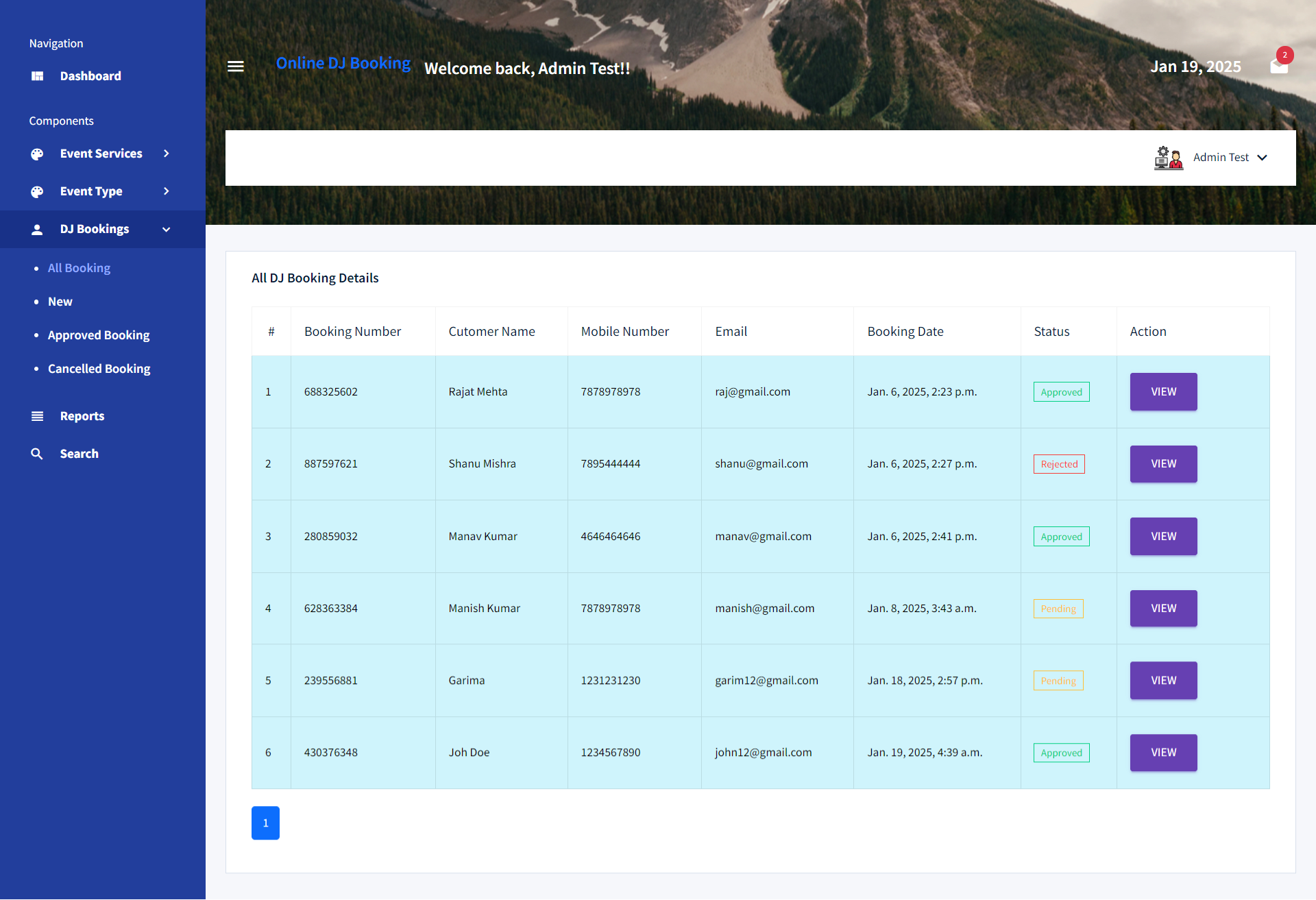 Online DJ Booking System using Python Django - Python Django projects -PythonCodeVerse