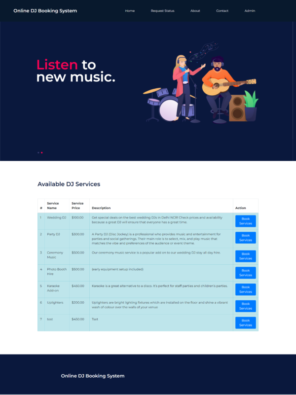 Online DJ Booking System using Python Django - Python Django projects ...
