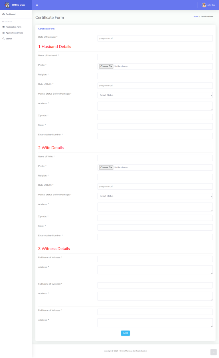 Online Marriage Certificate Registrations System using Python Django - Python Django projects ...