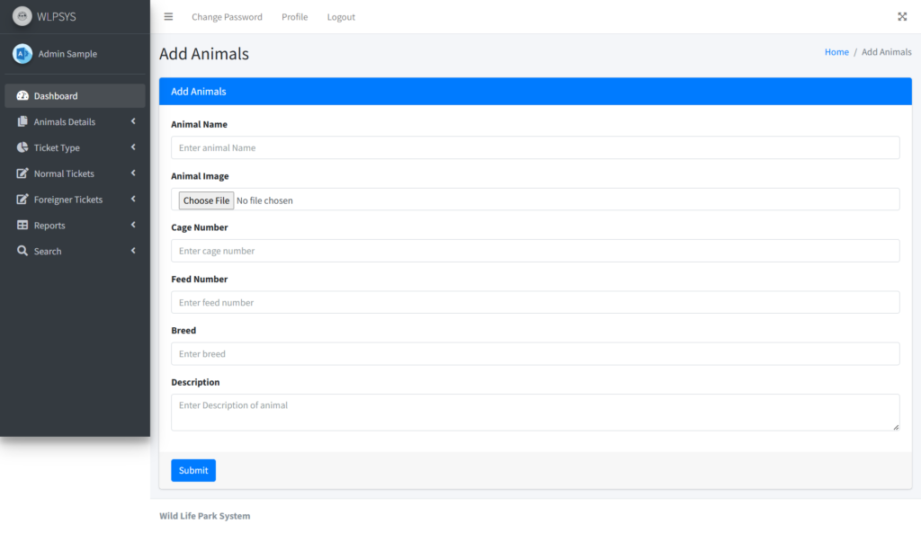 Wildlife Park System using Python Django - Python Django projects ... Wildlife Park System using Python Django - Python Django projects ...