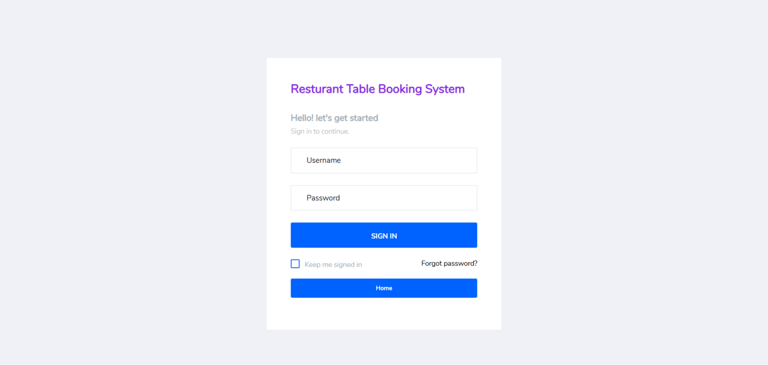 Restaurant Table Booking System using Python Django - Python Django ...