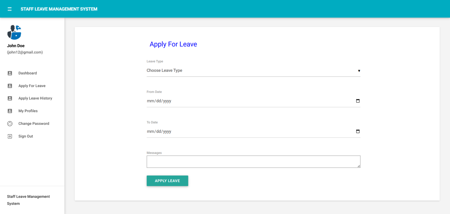 Staff / Employee Leave management System using Python Django - Python ...