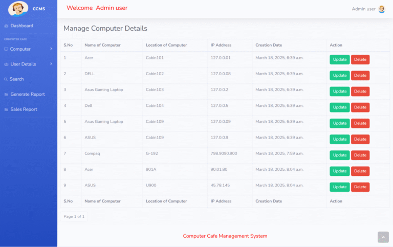 Computer Cafe Management System Project Using Python Django Python Django Projects