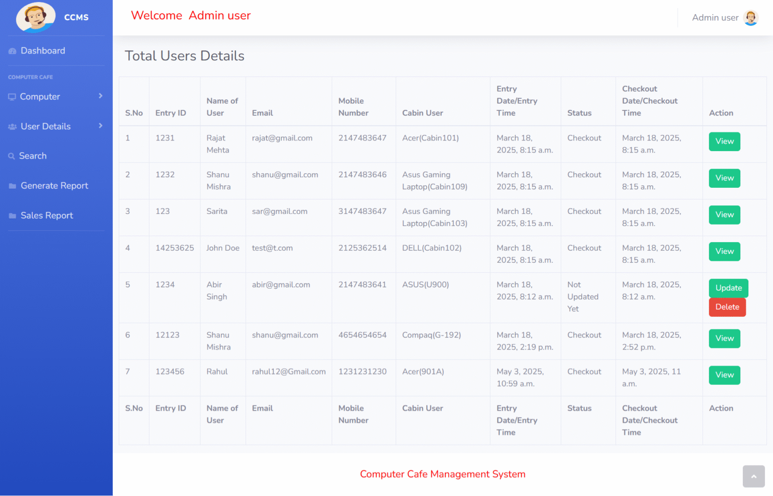 Computer Cafe Management System Project using Python Django - Python Django projects ...