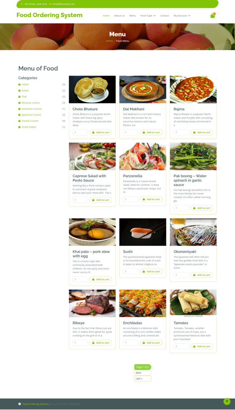 Food ordering System Project using Python Django Report for Final Year Students